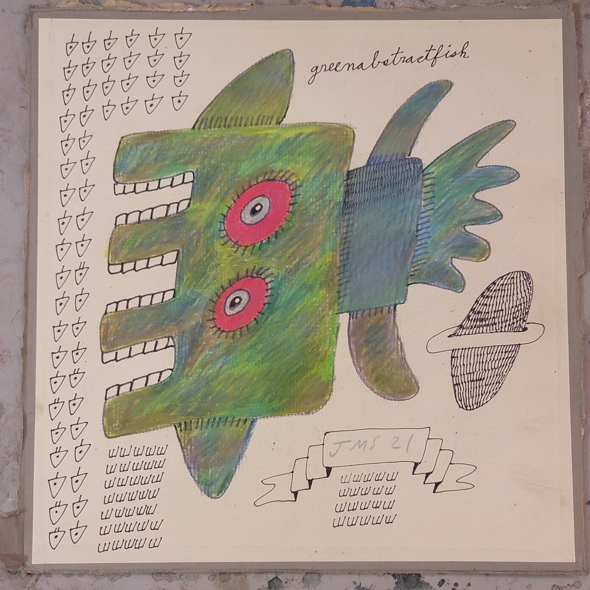 Green Abstract Fish – Jon Sarkin :: Fish City Gallery